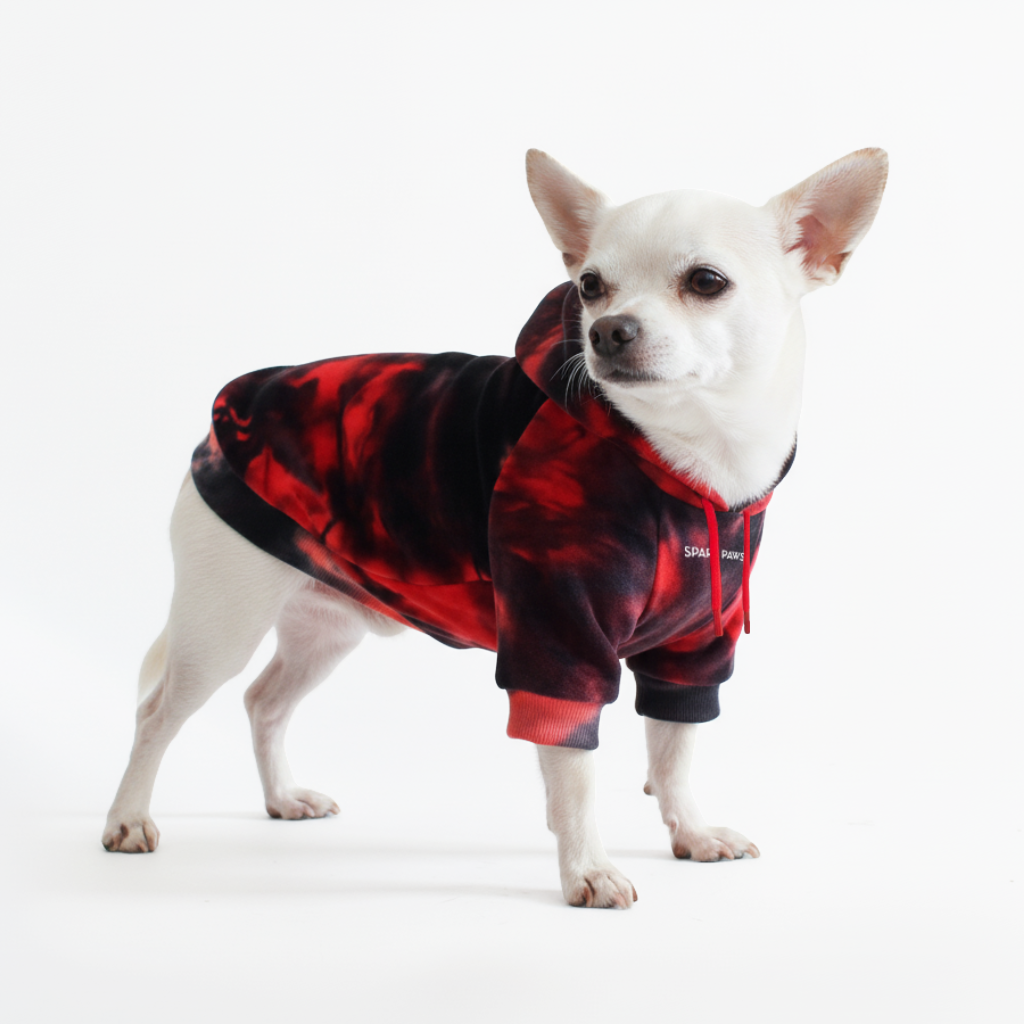 Velvet Dog Hoodie - Red & Black – SPARK PAWS