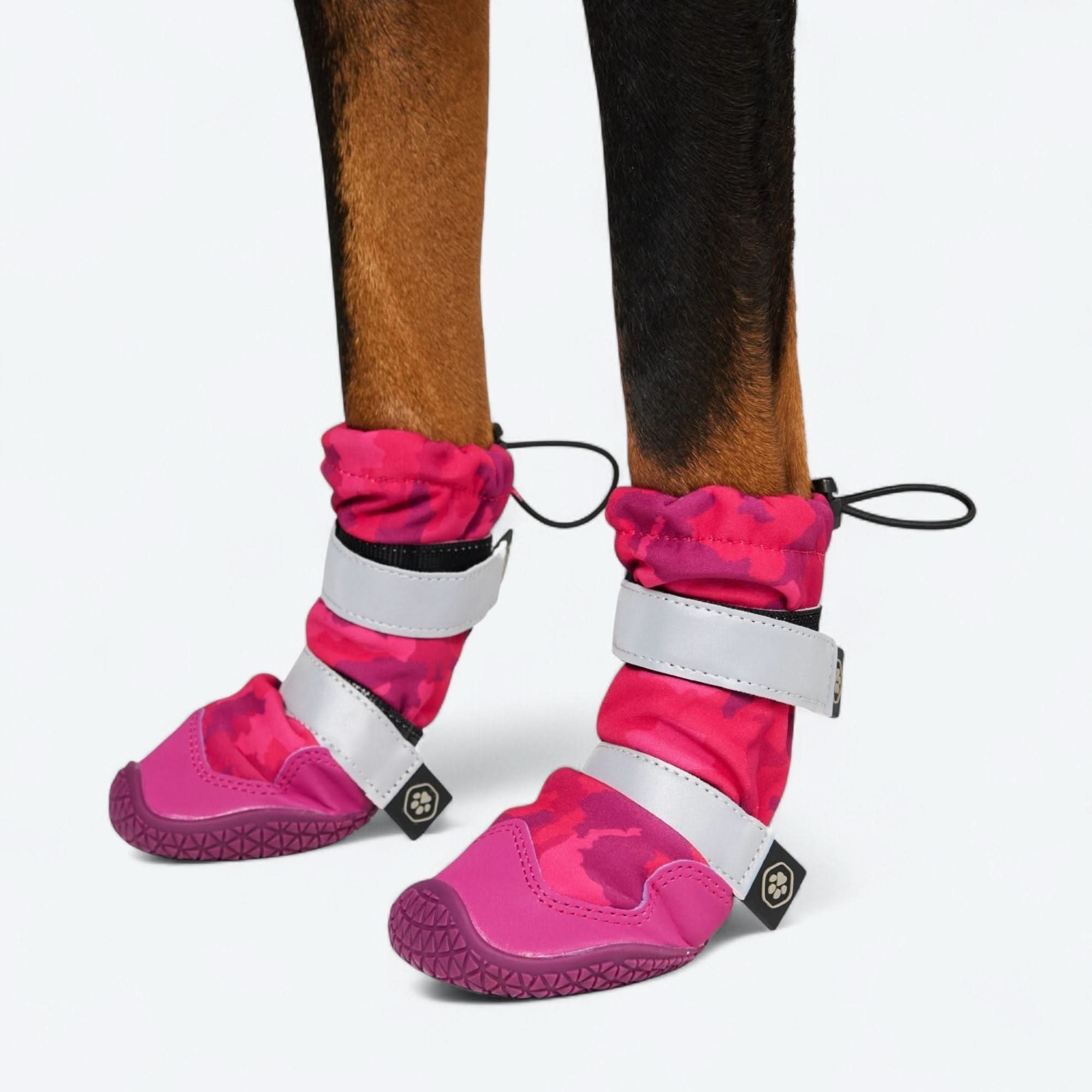 Flex Shell Water-resistant Dog Boots - Fuchsia Camo – SPARK PAWS