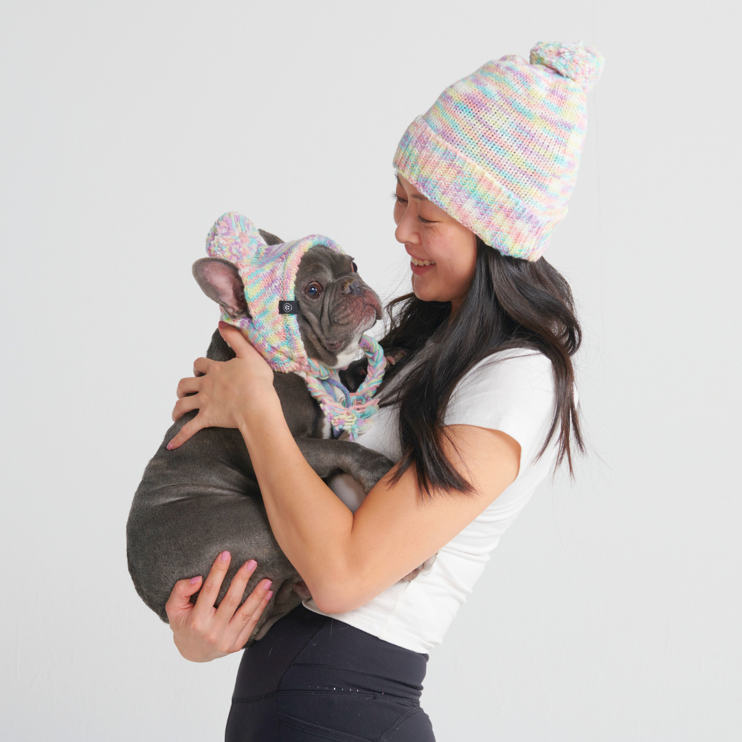 Knit Matching Human Pom Hats – SPARK PAWS