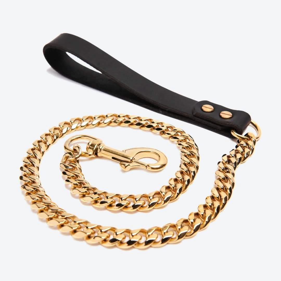 Cuban Link 18k Gold Dog Leash – SPARK PAWS
