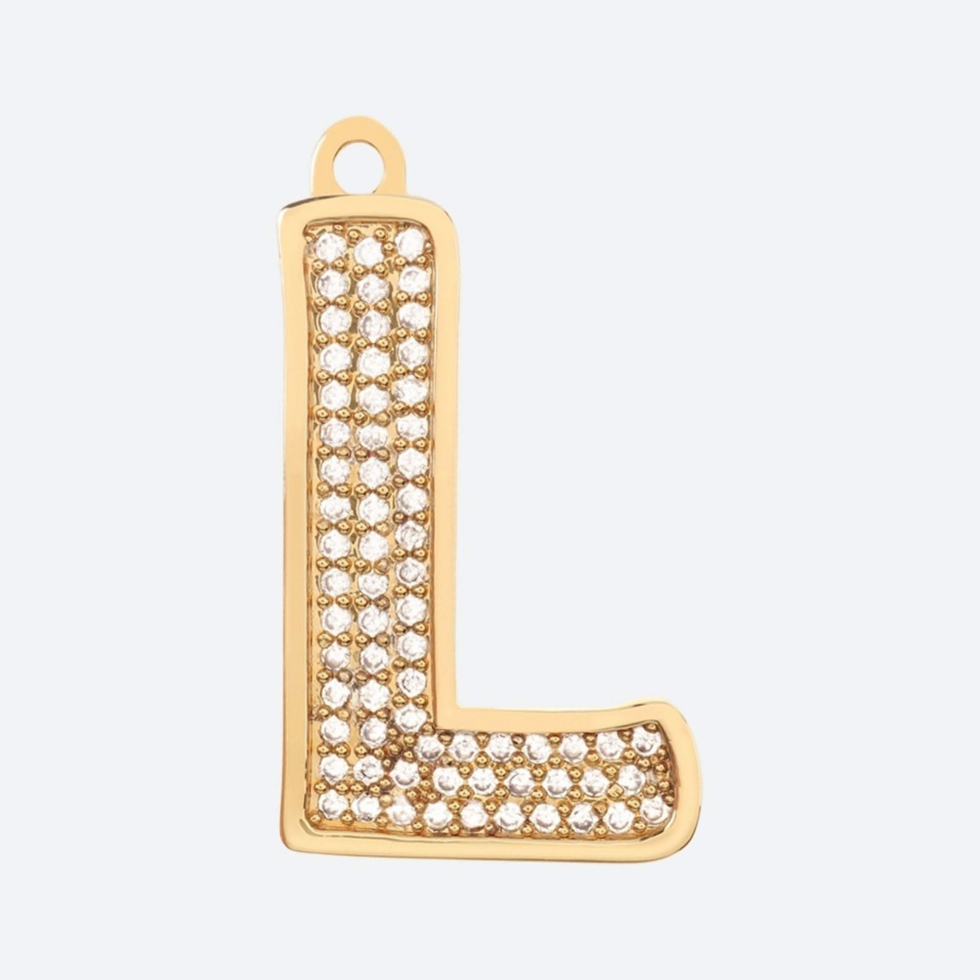 Gold Initial Letter Jewelry Tag for Dogs - L – SPARK PAWS